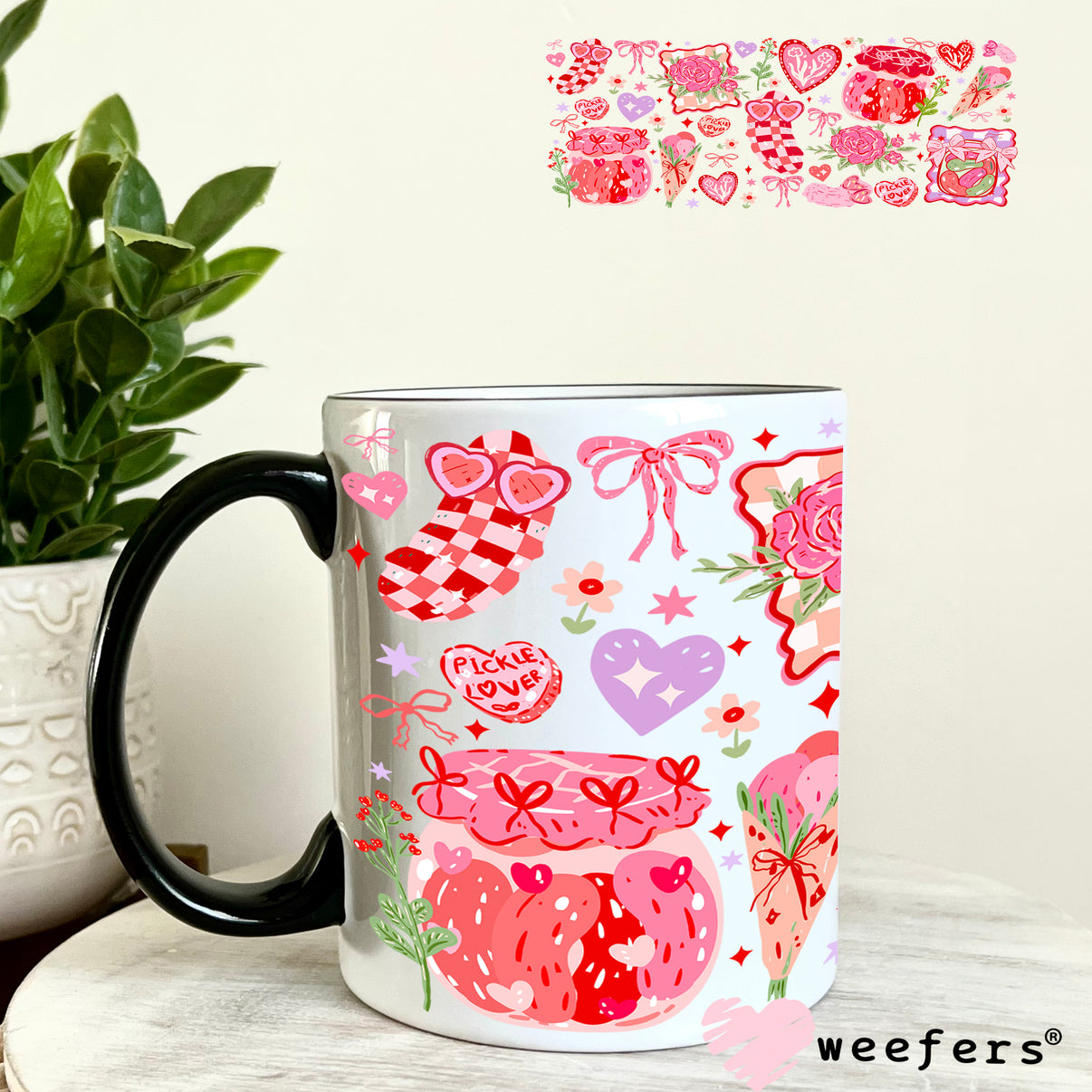 UV DTF Cup Wrap – Valentine's Day Bougie Pickle – Weefers