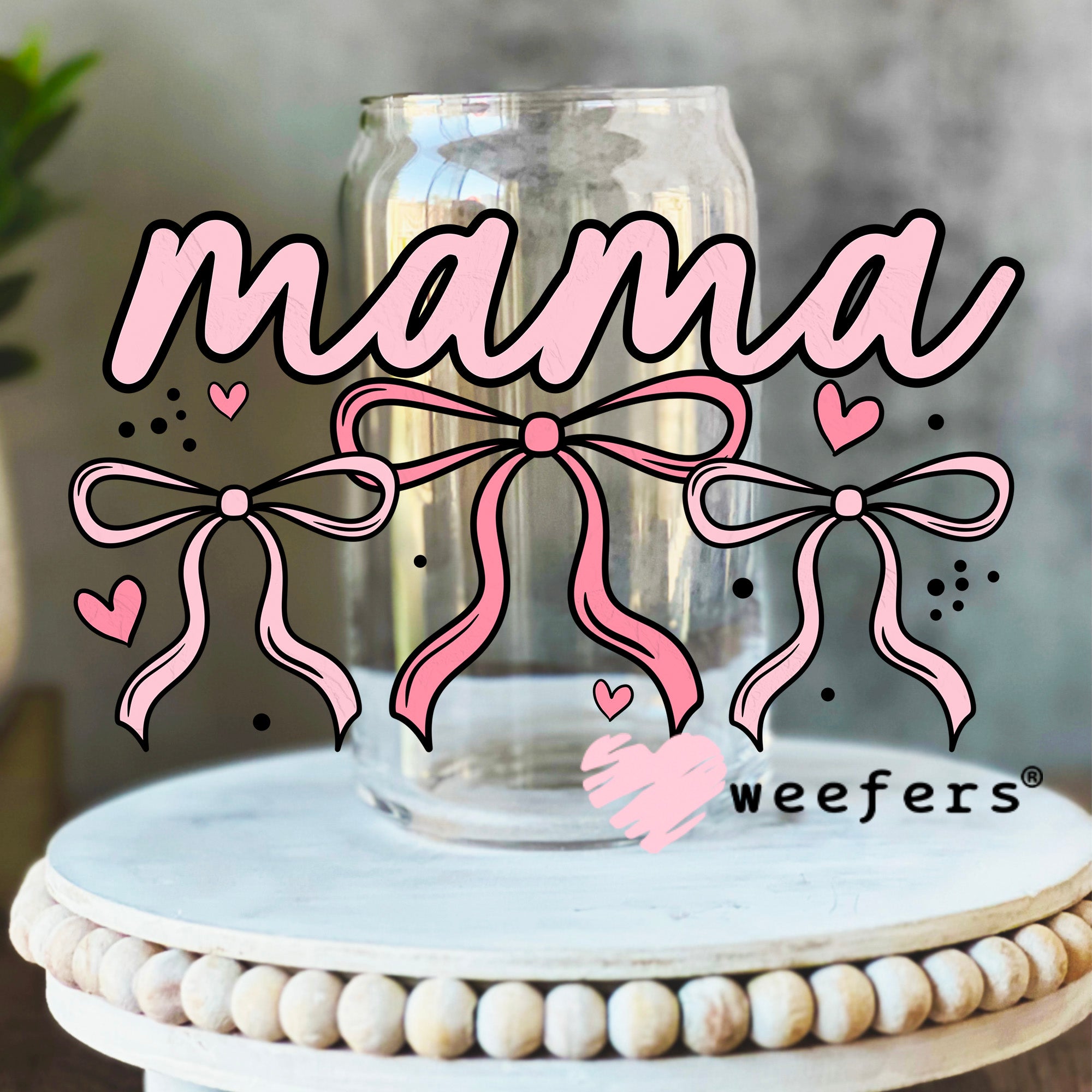 Mama Coquette Pink Bows UV DTF Decal – Weefers