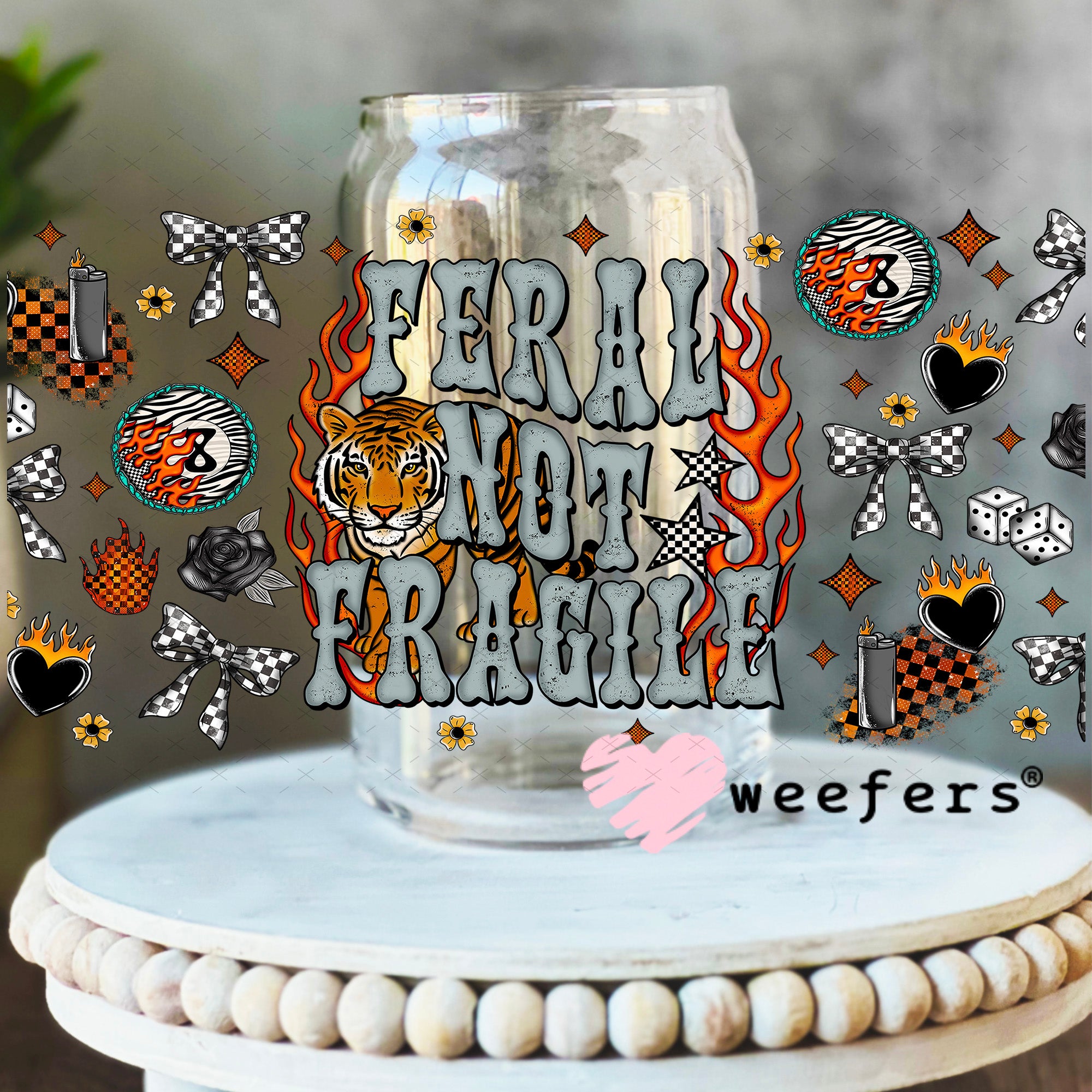 Feral Not Fragile UV DTF Cup Wrap - Weefers Exclusive Wrap