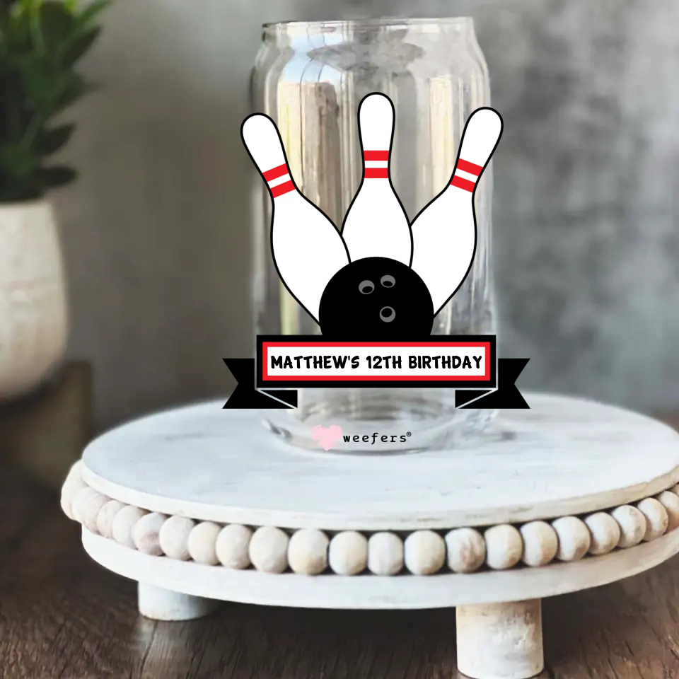 Personalized Name Bowling Birthday UV DTF Decal – Weefers