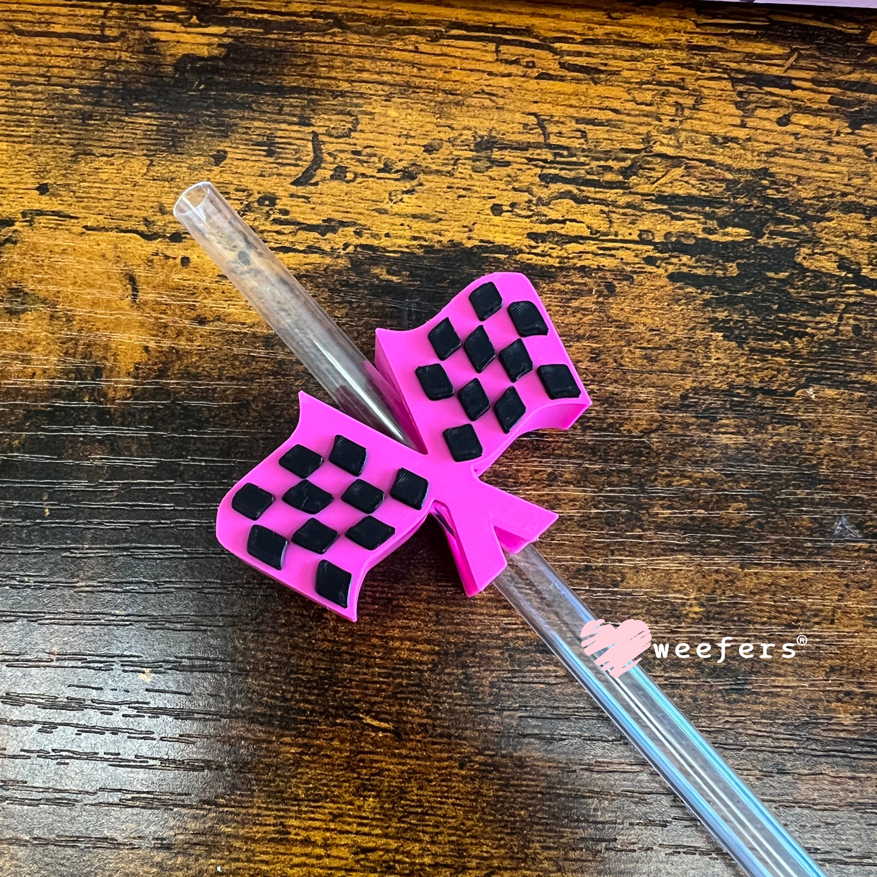 Pink Racing Flags Straw Topper Buddy – Weefers
