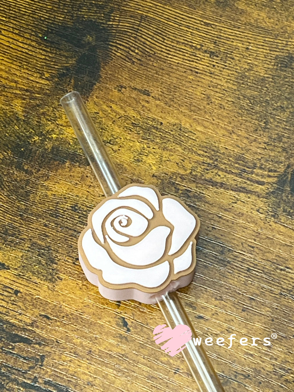 Straw Topper Buddy - Rose Pale Pink and Tan – Weefers