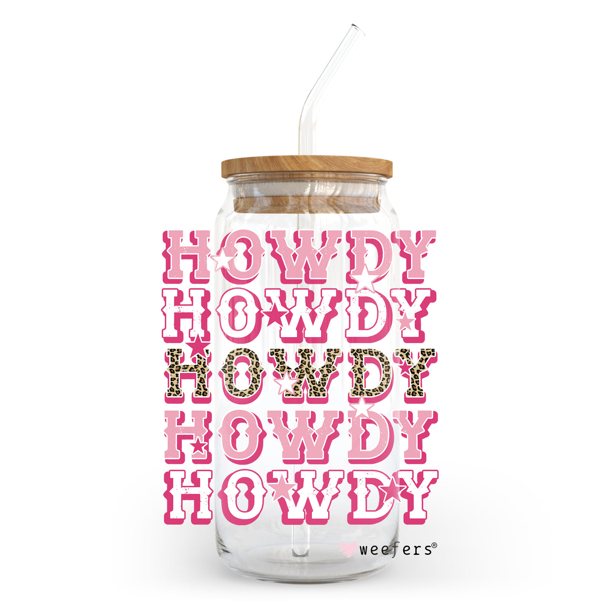 Howdy Howdy Howdy 20oz Libbey Glass Can UVDTF or Sublimation Wrap - Decal